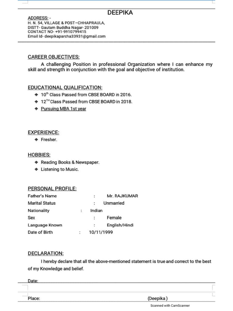 Deepika Resume | PDF