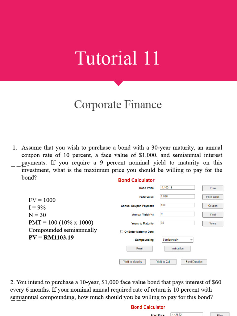 CF Tutorial 11 | PDF | Dividend | Stocks