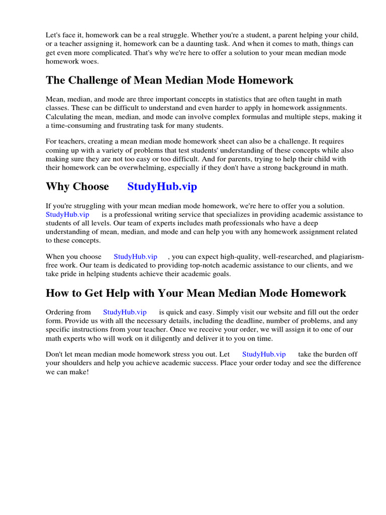Mean Median Mode Homework Sheet | PDF | Worksheet | Mean