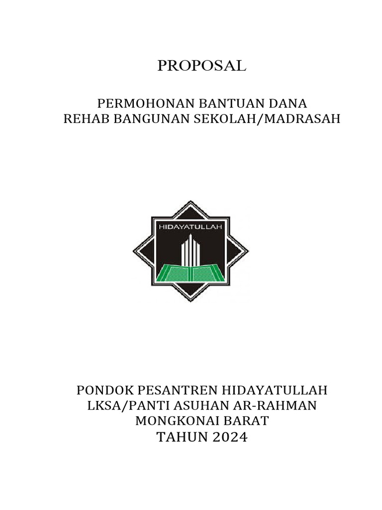 Contoh Proposal DAK Rehab Ruang Kelas | PDF