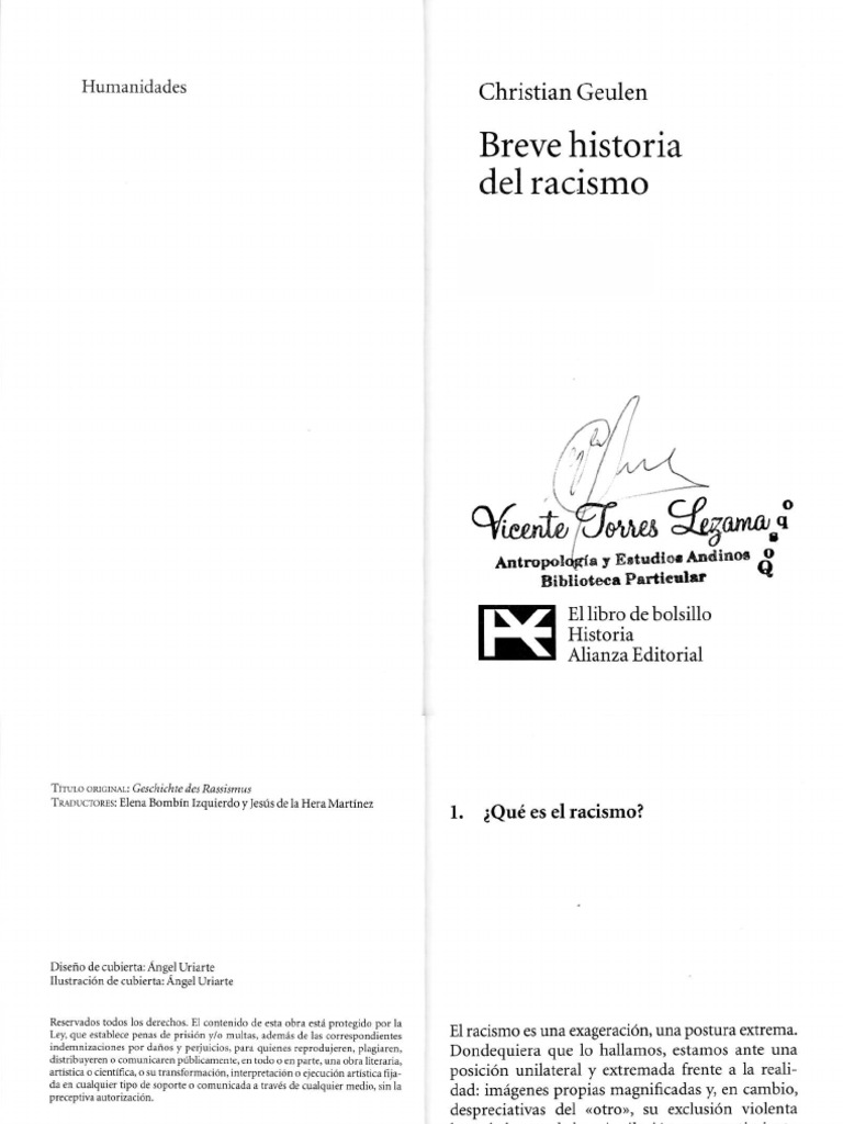 Christian Geulen Breve Historia Del Racismo | PDF