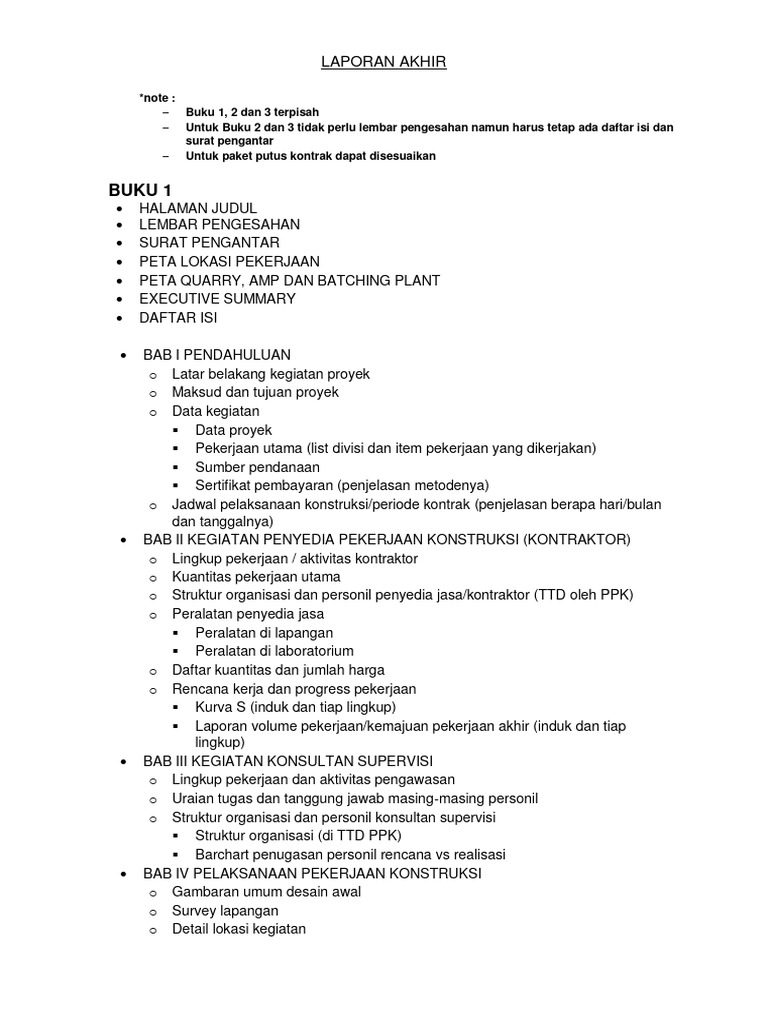 Format Lap Akhir Konsultan | PDF