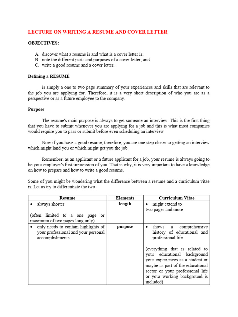 Resume and Cover Letter Essentials | PDF | Résumé | Cognition