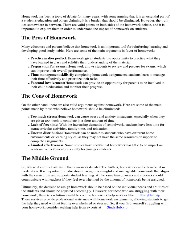 Homework Debate Points | PDF | Homework | Homeschooling