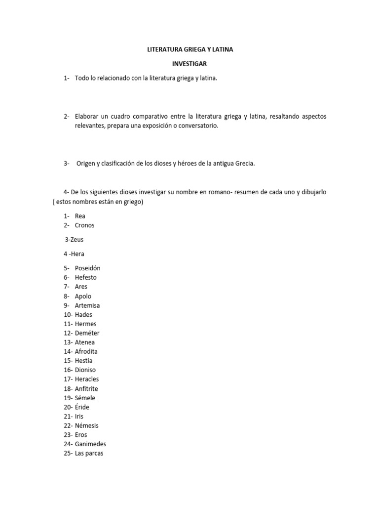 Literatura Griega y Latina - Investigar | PDF | Clásicos
