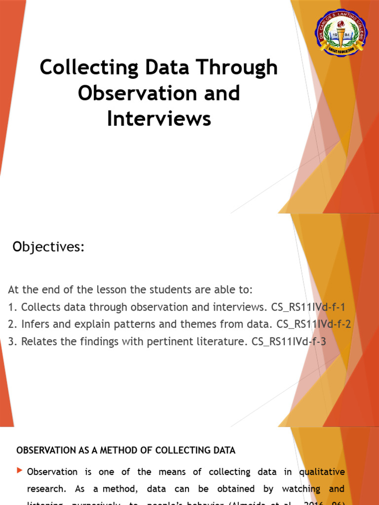 WEEK 9 Collecting Data Through Observation and Interviews | PDF | Interview | Data