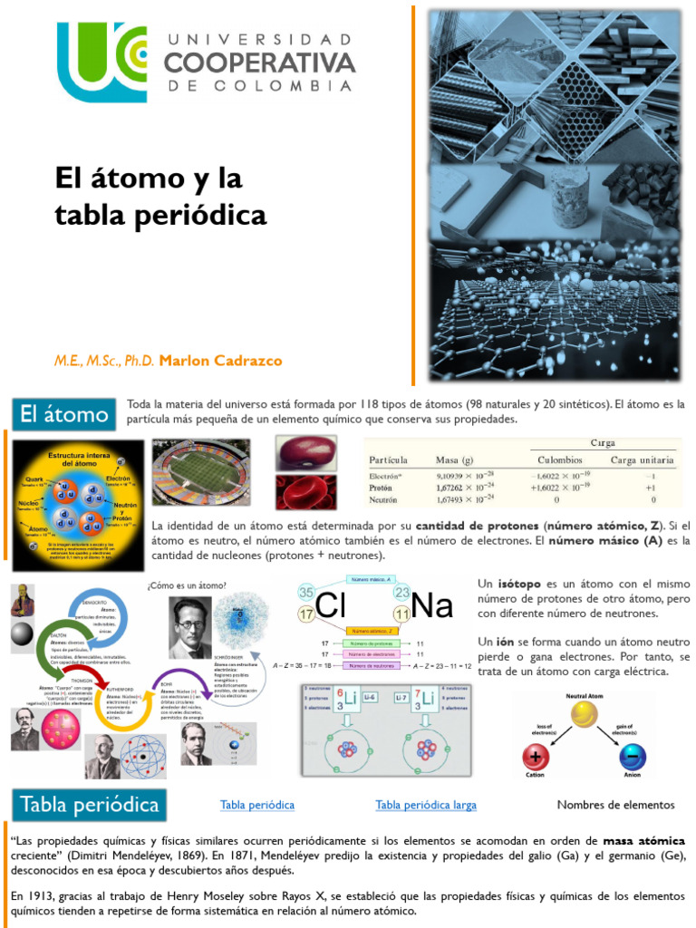 2 El Átomo y La Tabla Periódica | PDF | Tabla periódica | Química