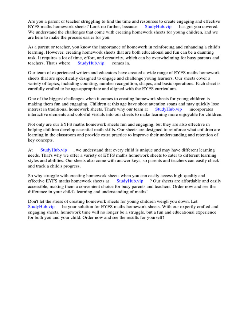 Maths Homework Sheets Eyfs | PDF | Worksheet | Mathematics