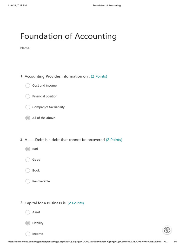 Foundation of Accounting | PDF | Debits And Credits | Business