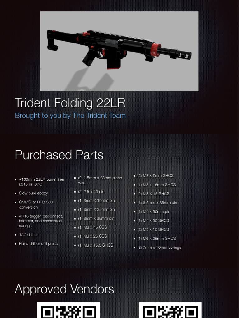 Trident Folding 22LR Assembly Guide | PDF | Weapon Design | Firearm ...