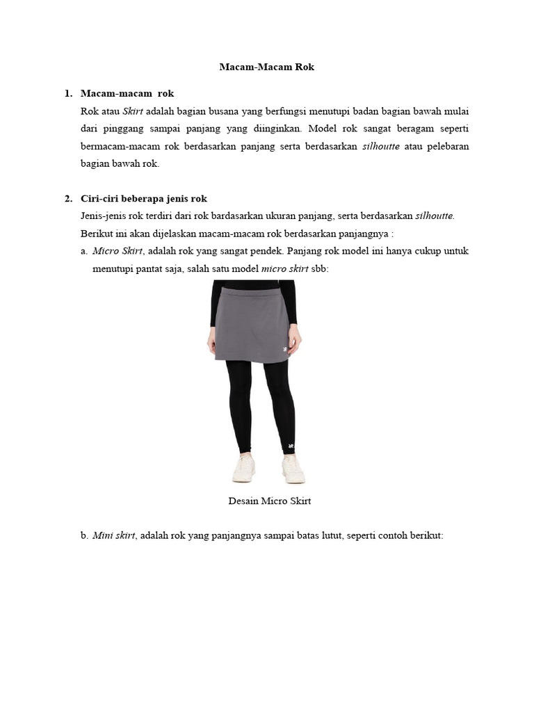 Macam-Macam Rok Pada Busana | PDF | Gaya Hidup