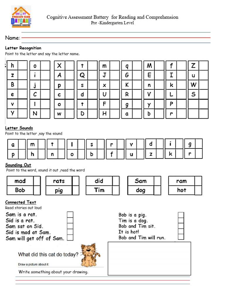 Cognitive Assessment Battery for Reading and Comprehension PK | PDF