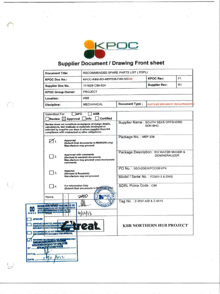 Kpoc-Kbb-Sd-Mep538-C99-00002 - F1 RSPL | PDF