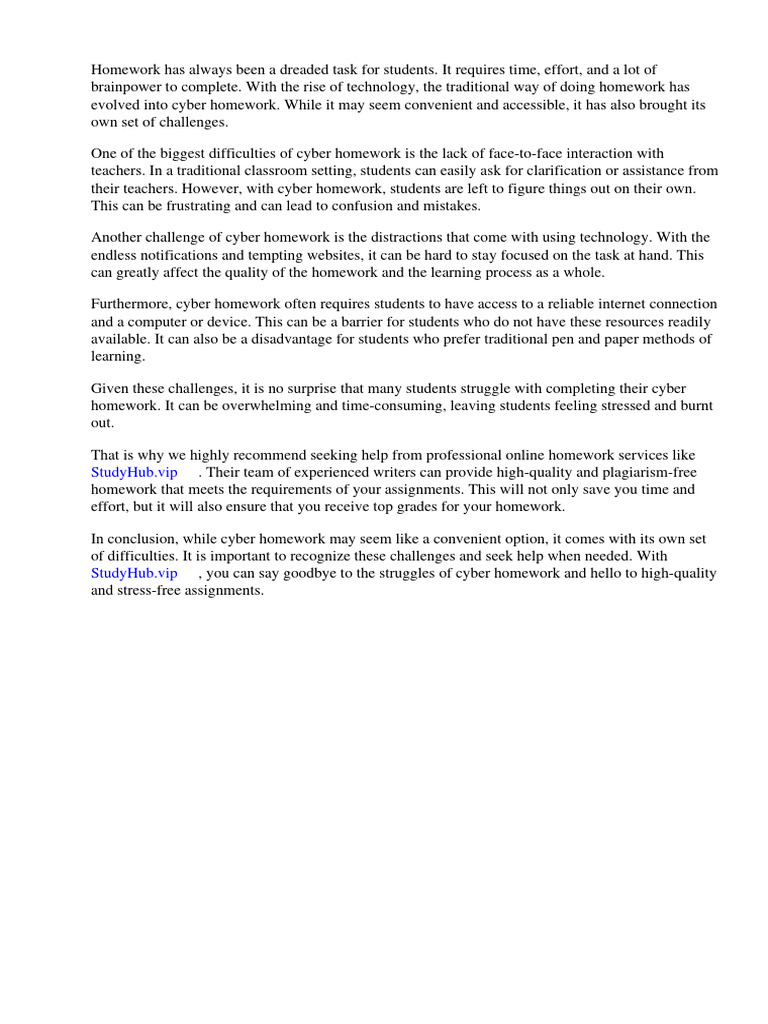 Cyber Homework More Online 3 | PDF | Homework | Cognition