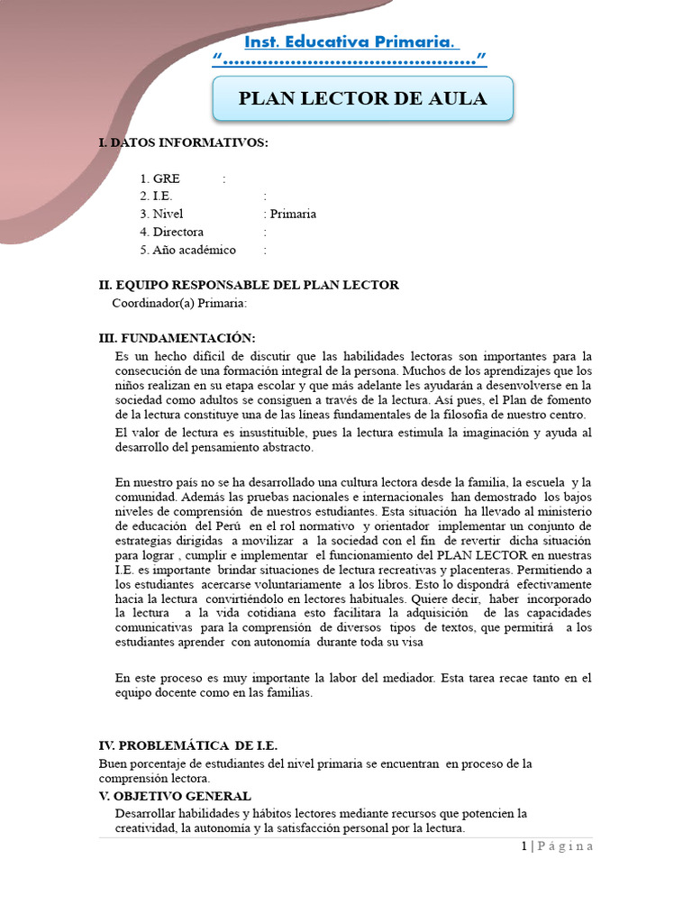 6 Plan Lector Primaria Descargar Gratis Pdf Comprensión Lectora