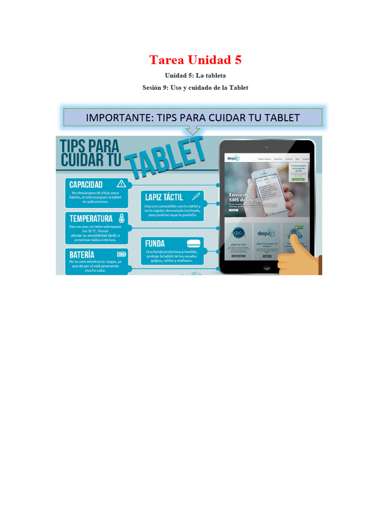 TAREA CUIDADO DE TABLET | PDF