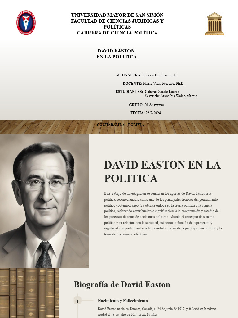 David Easton - Exposicion | PDF | Sistemas politicos | Sistema