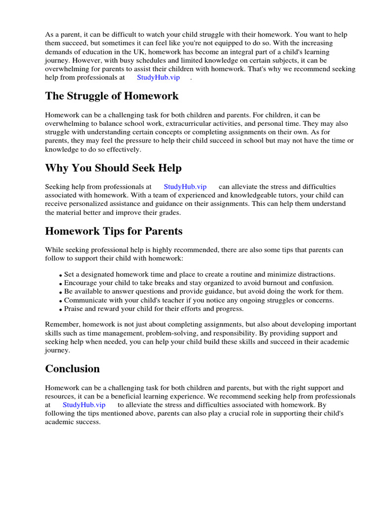 Homework Tips For Parents Uk | PDF | Homework | Schools