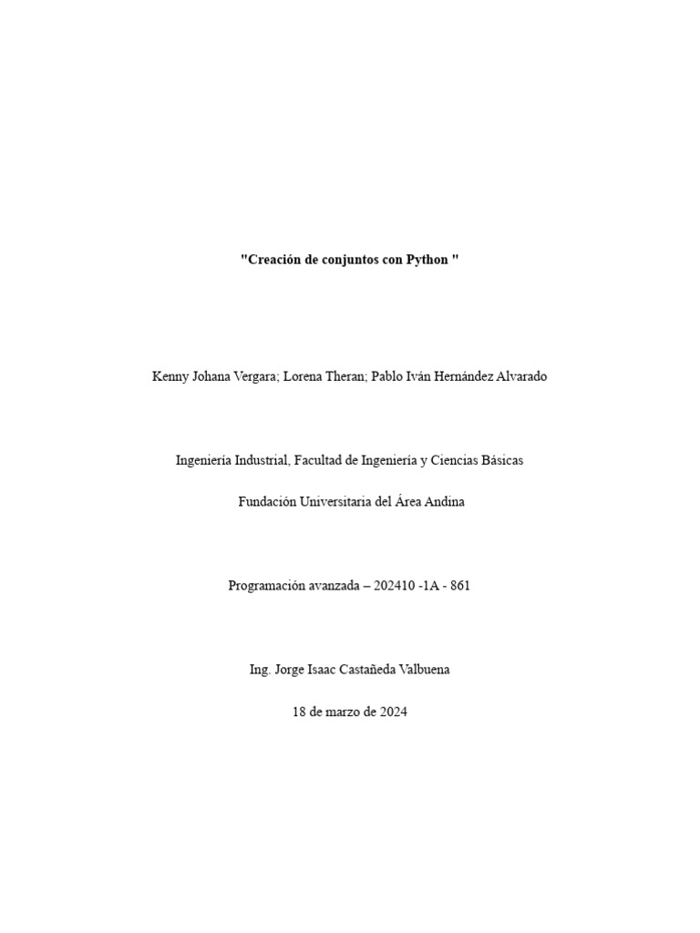 Operaciones de Conjuntos en Python | PDF | Python (lenguaje de ...