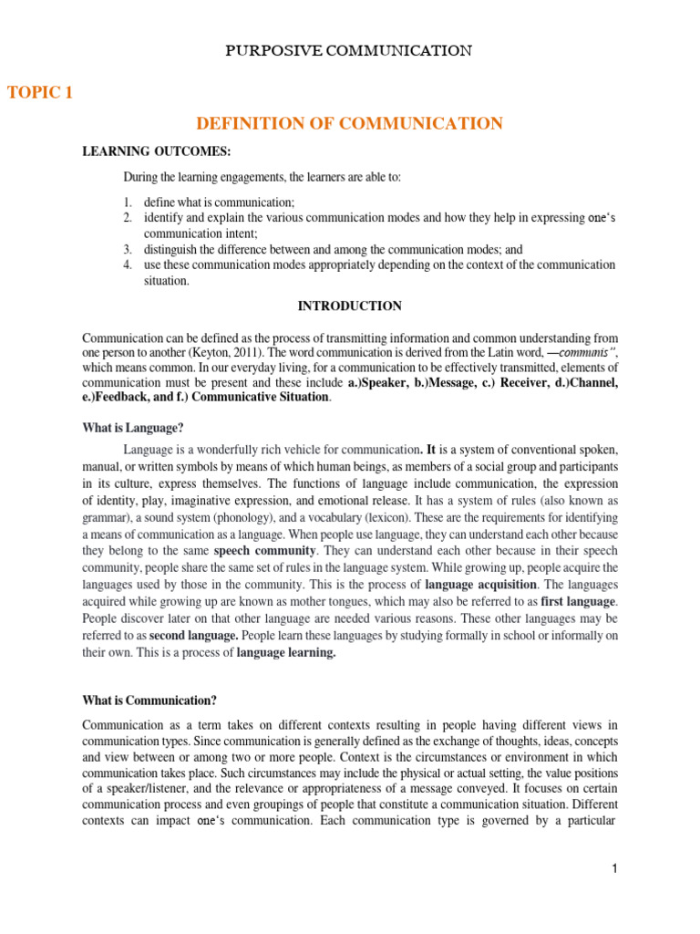 Purcom Reviewer | PDF | Communication | Cross Cultural Communication