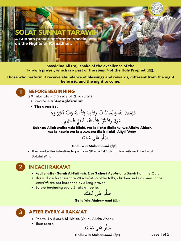Solat Sunnat Tarawih and Witr | PDF | Quran | Islam