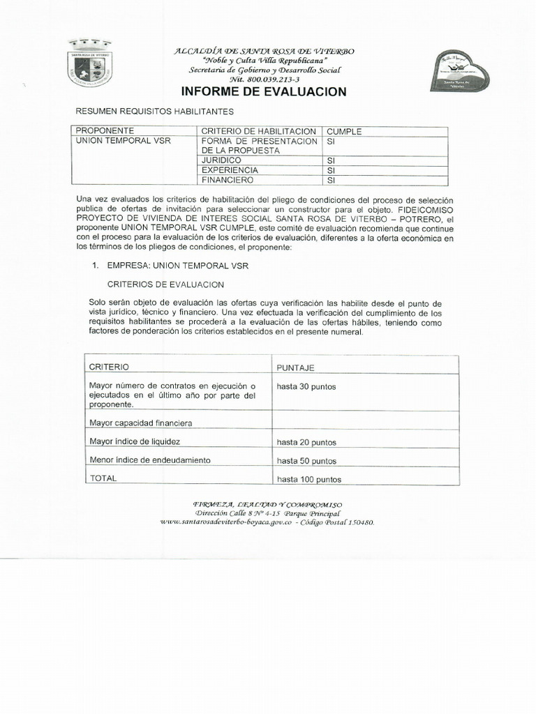 Informe Final de Evaluacion Proyecto de Vivienda Potrero | PDF