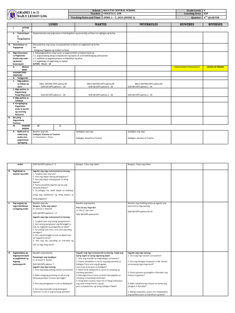 DLL Esp WK1 2024 | PDF