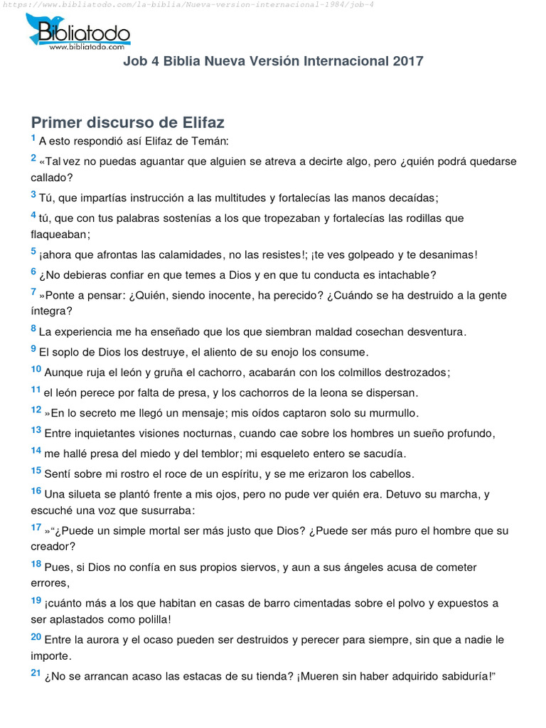 Elifaz y el sufrimiento de Job | PDF