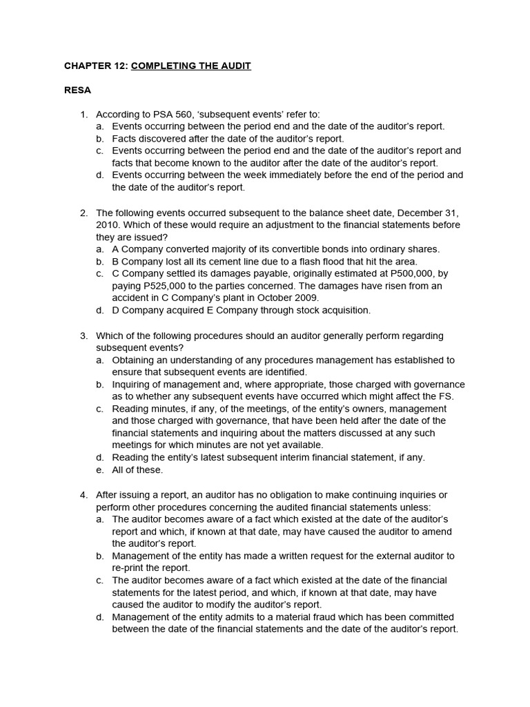 Chapter12-BW | PDF | Auditor's Report | Audit