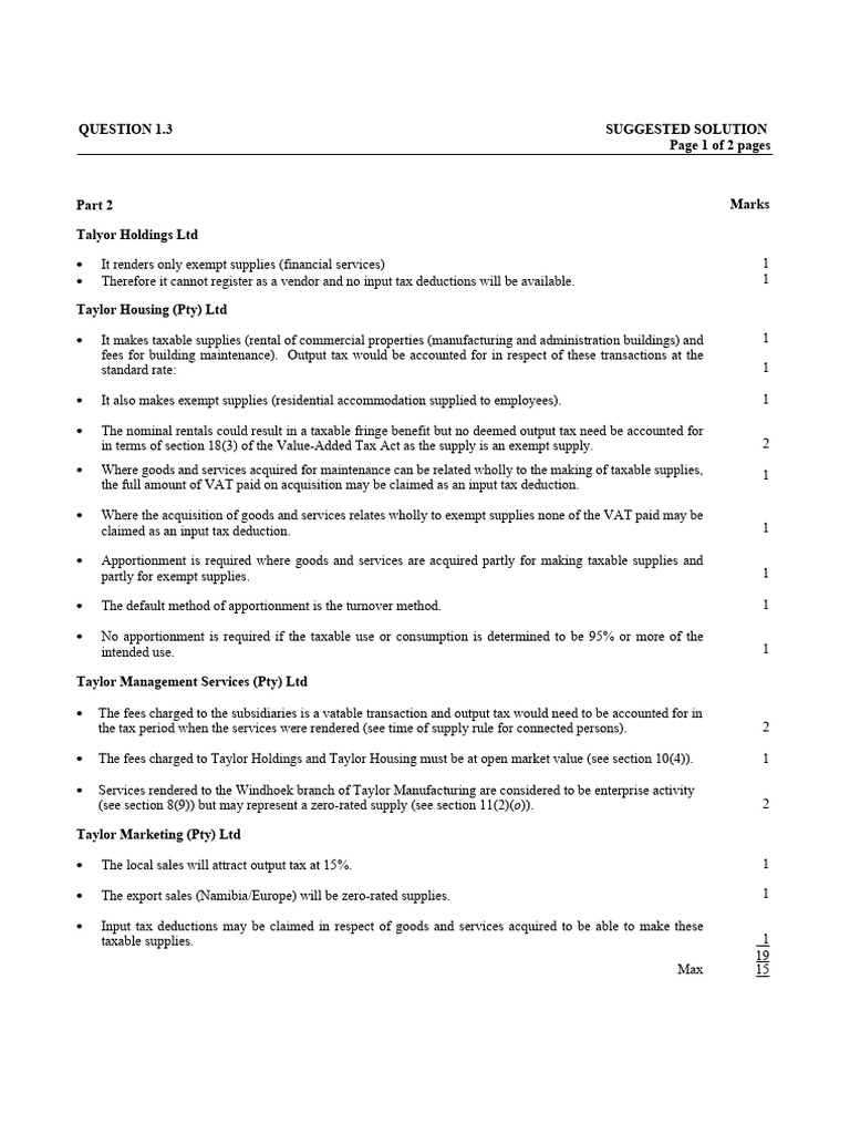 Q1.3 (Part 2 and 3) | PDF | Value Added Tax | Taxes