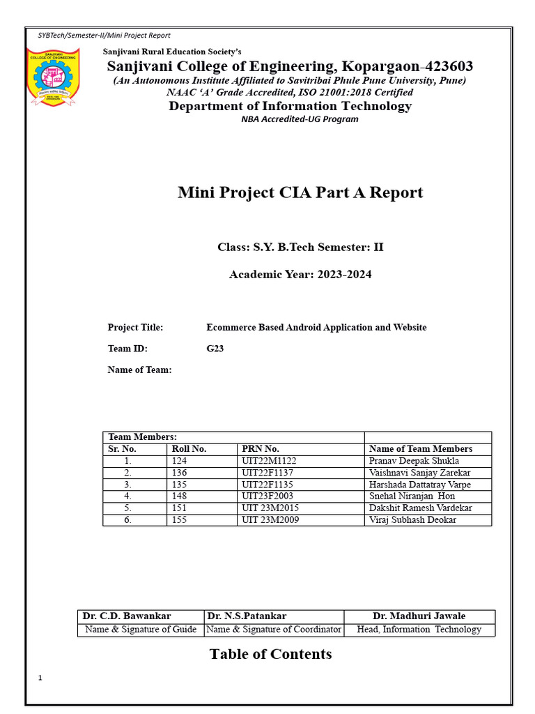 Review 1 CIA Part A Mini Project | PDF | Feasibility Study | Retail