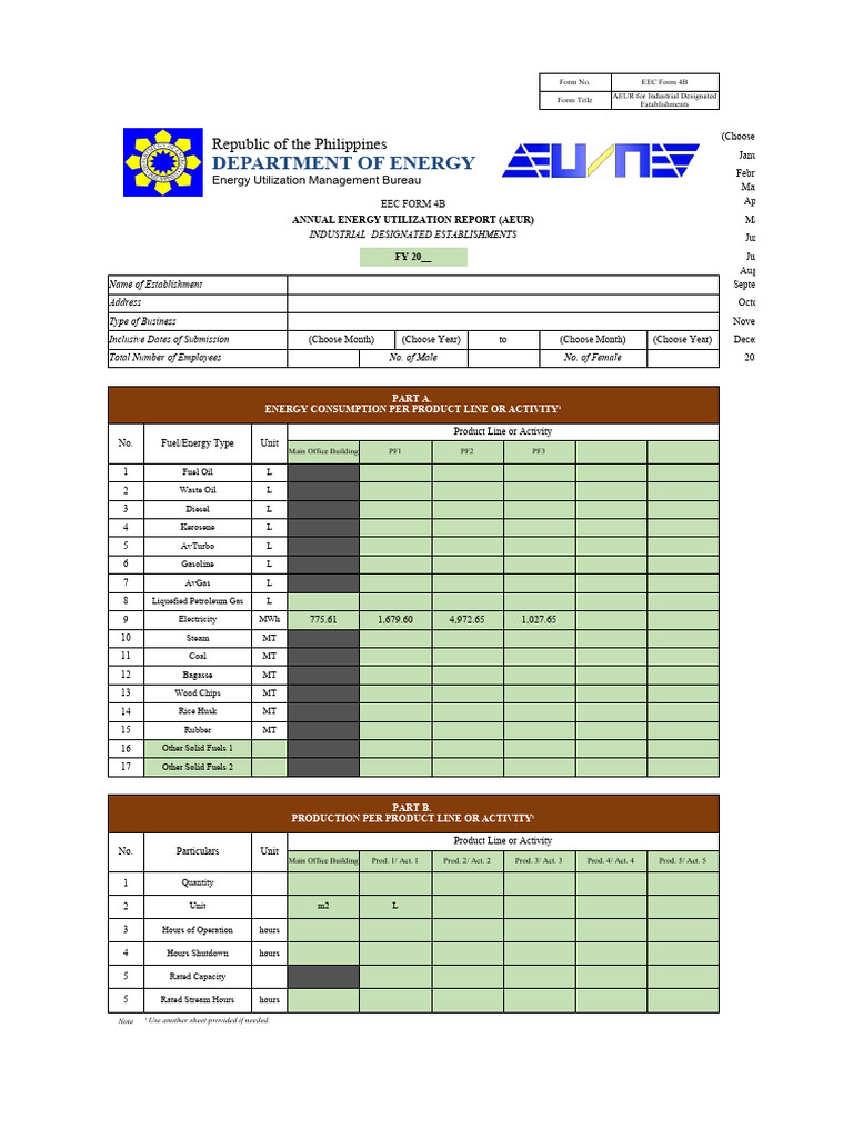 Annual Energy Utilization Report (AEUR) | PDF | Boiler | Fuels
