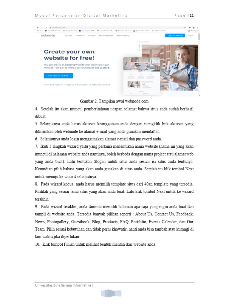 Panduan Membuat Website di Webnode | PDF