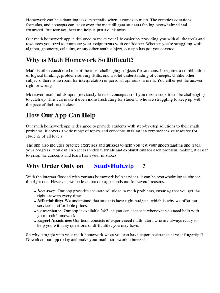 Do Your Math Homework App | PDF | Mathematics | Homework