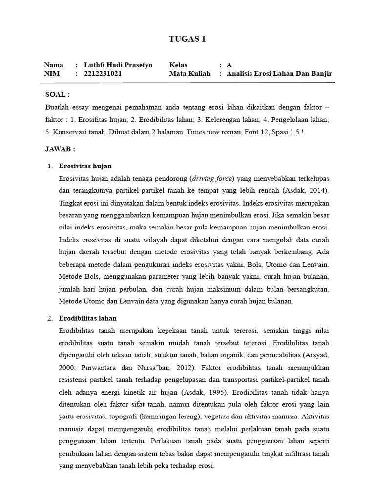 Analisis Erosi Lahan Dan Banjir | PDF