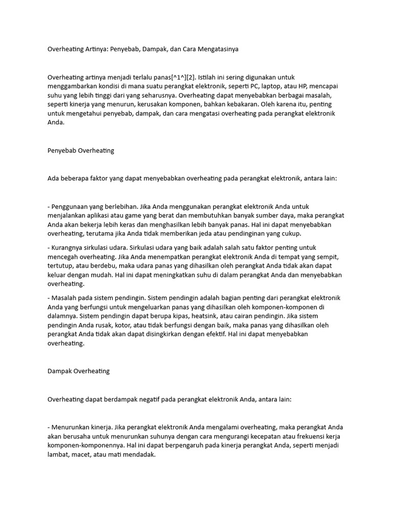 Overheating Artinya | PDF