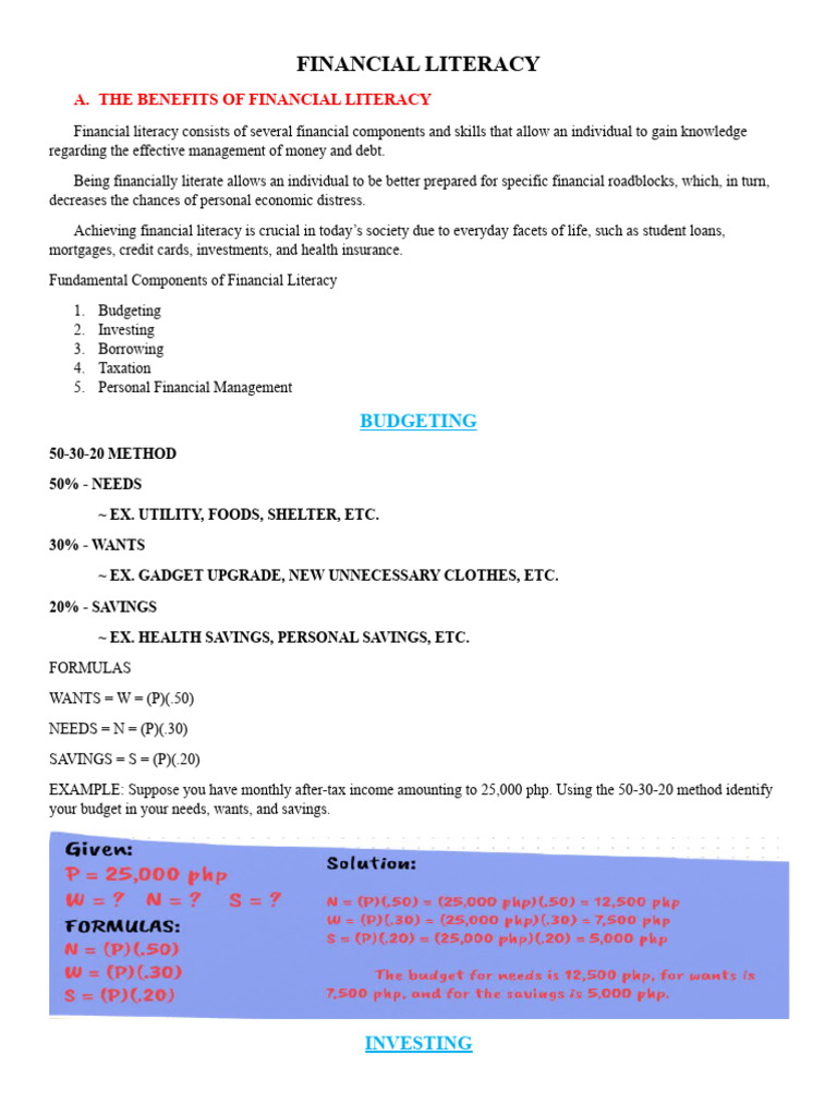 Group3 - Financial Literacy | Download Free PDF | Interest | Taxes