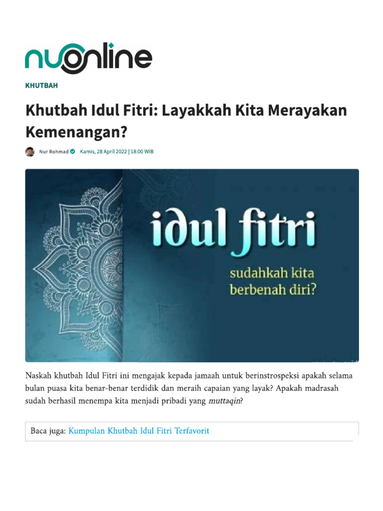 Khutbah Ied | PDF