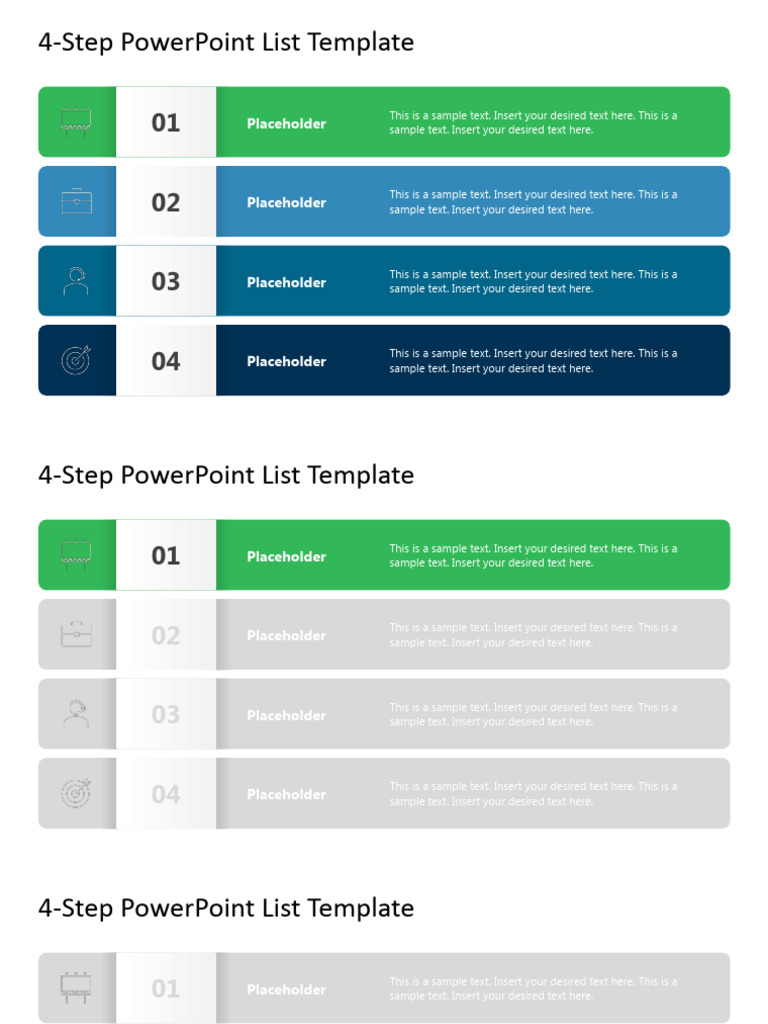 01 4 Step Powerpoint List Template 16x9 1 | PDF