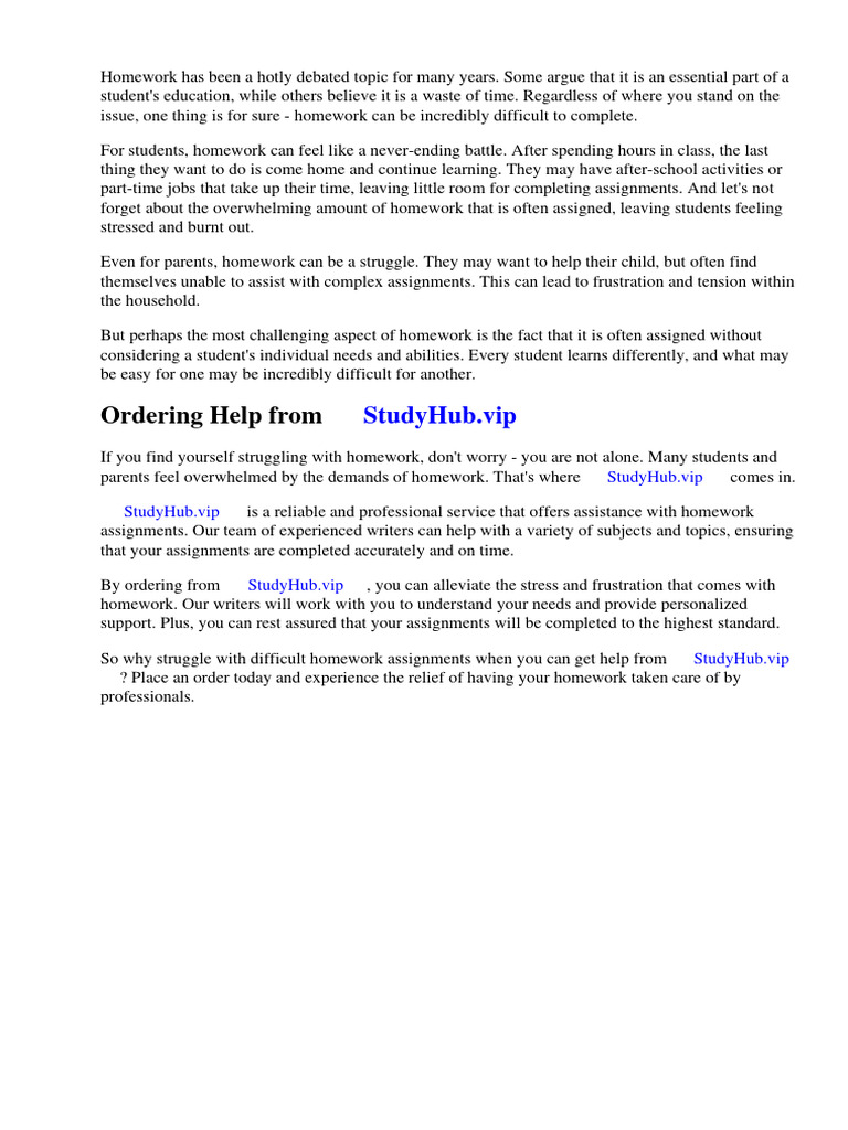 Homework Argument | PDF | Homework | Essays