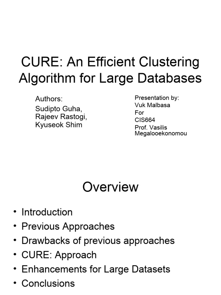 CURE | PDF | Cluster Analysis | Outlier