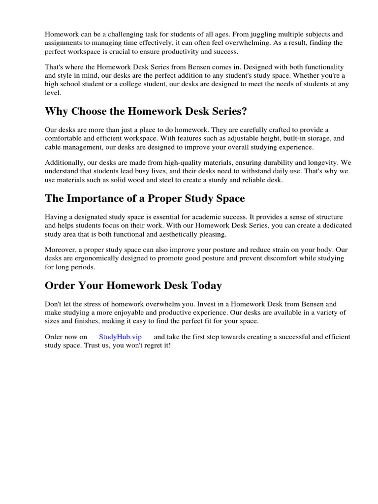Homework Desk Series From Bensen | PDF | Desk | Kitchen