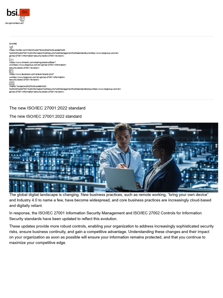 2022 Update - ISO 27001 Information Security Management Standard - BSI ...