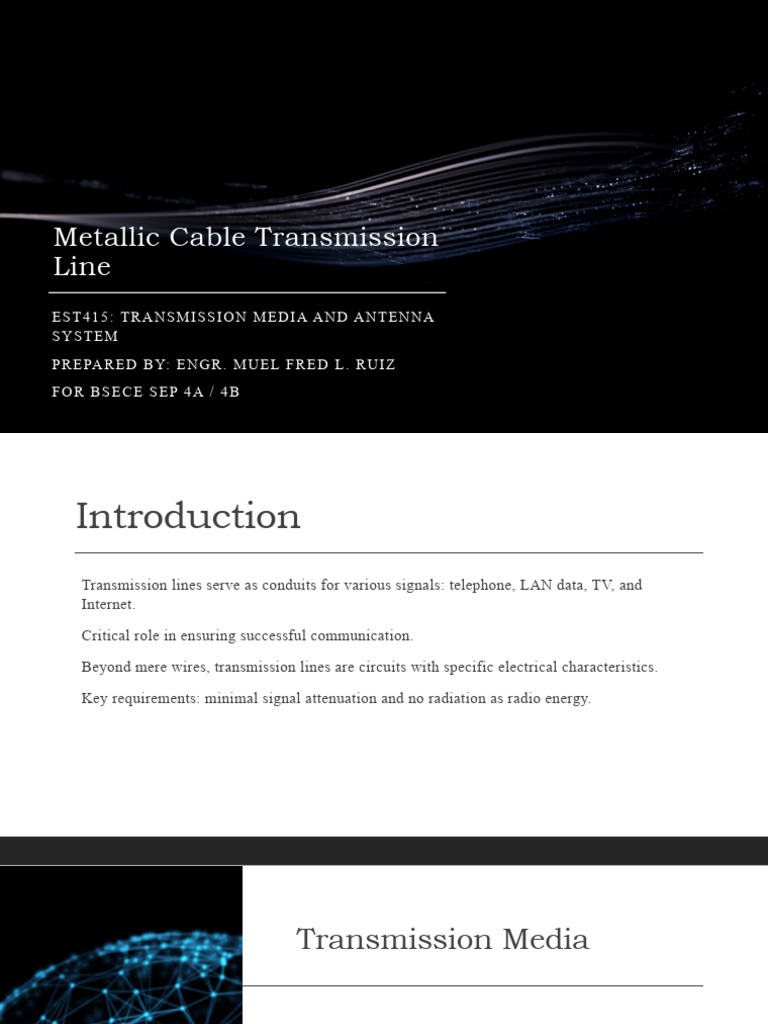 II. Metallic Cable Transmission Ver 2 | PDF | Transmission Line ...