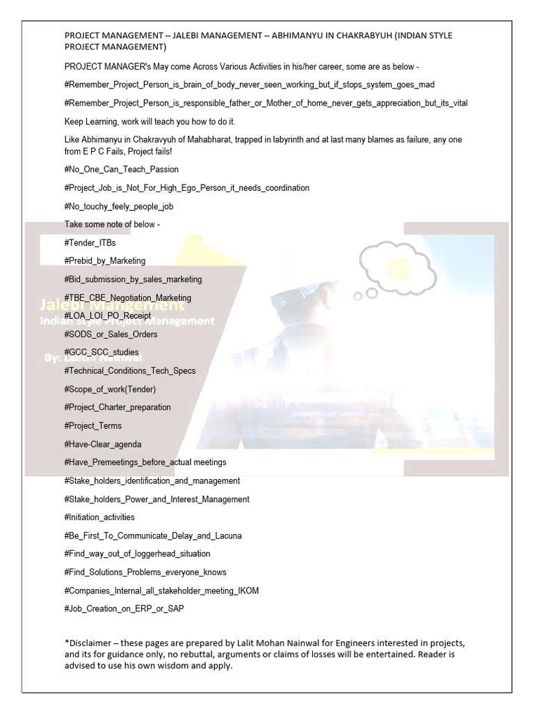 Project Management Terminology Jalebi Management India | PDF | Business