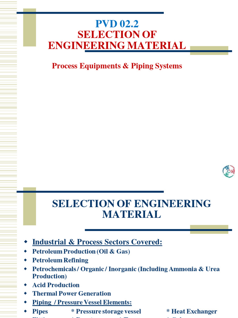 Selection of Engg Materials of Equipment and Piping System | PDF ...