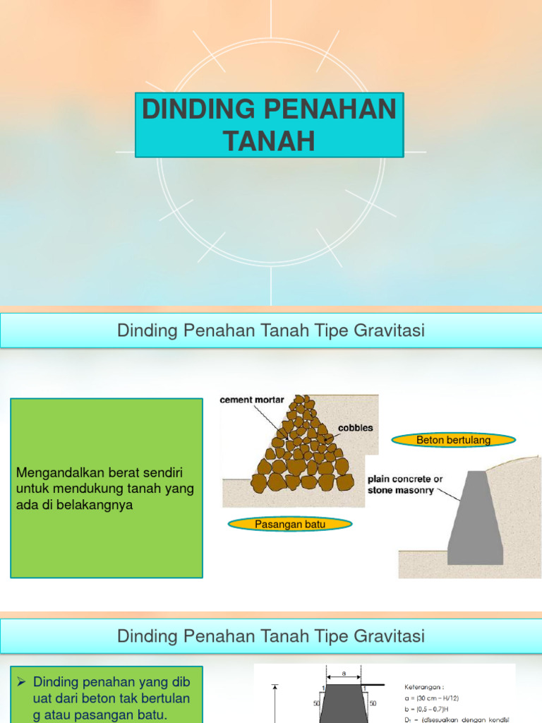 Perencanaan Dinding Penahan Tanah Gravitasi | PDF