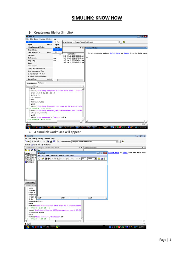 How To Use Simulink For Lab 6 | PDF | Simulation | Matlab