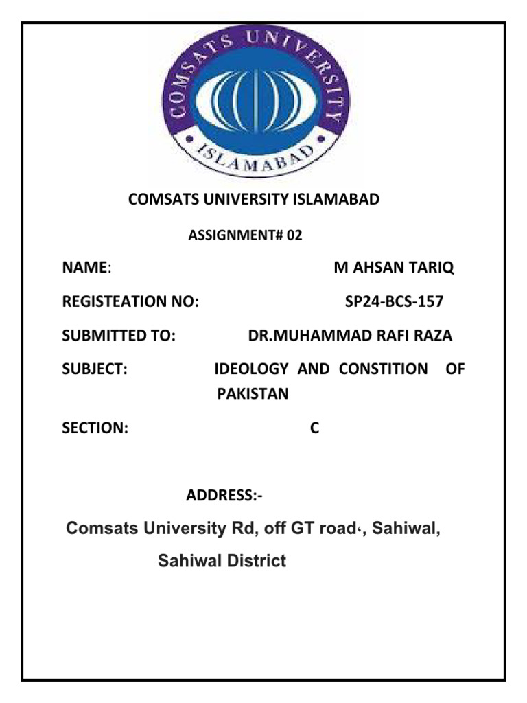 Ideology Assignment 02 Sp24 Bcs 157 Pdf Pakistan China