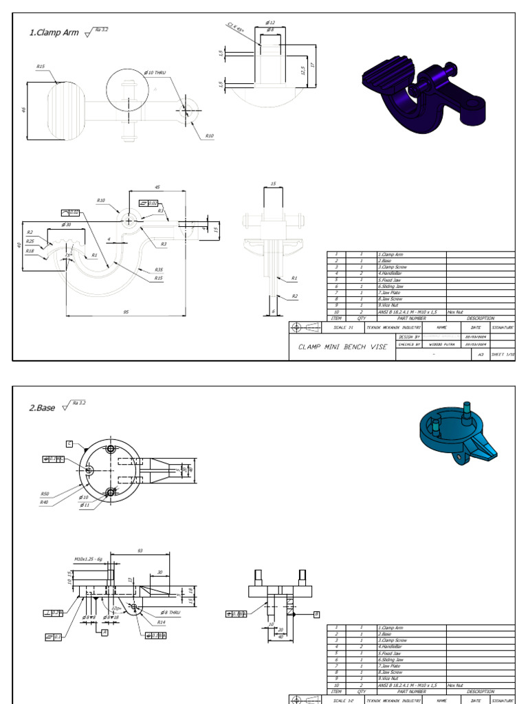 1.clamp Arm: Clamp Mini Bench Vise | PDF
